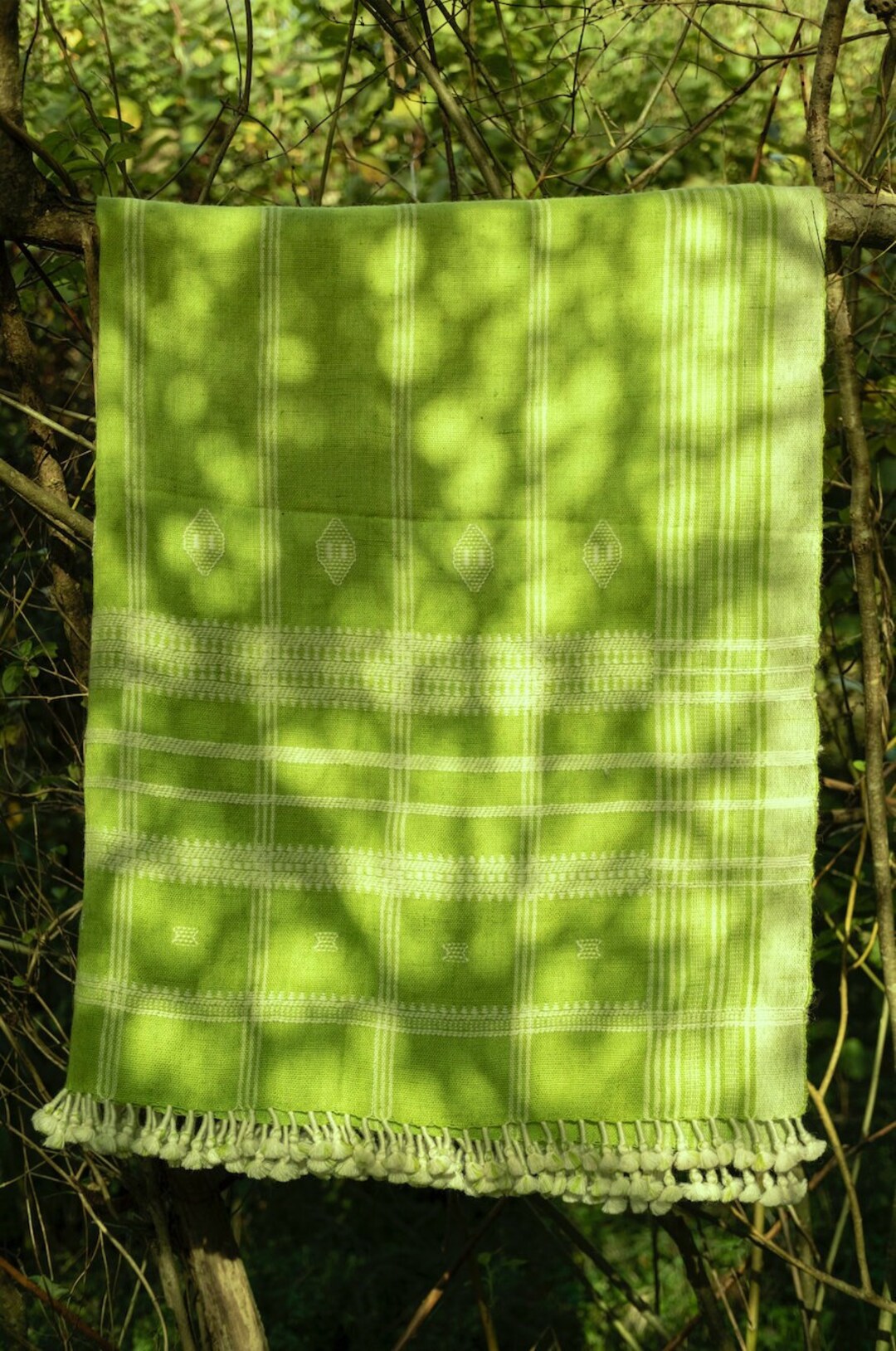 Handwoven Lime Green Wool Shawl/throw/blanket From Kutch, Gujarat. - Etsy