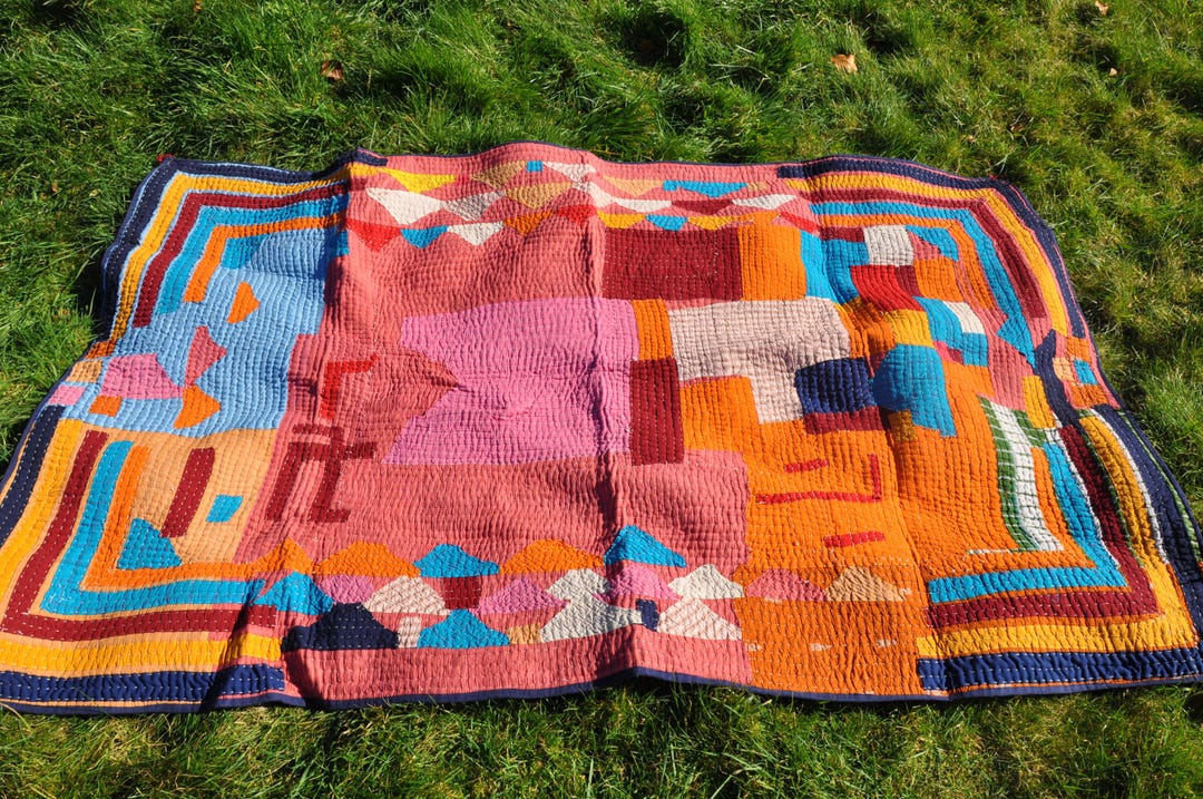 Authentic Siddi Kawandi Quilt | Hand-stitched Indian Patchwork Blanket ...