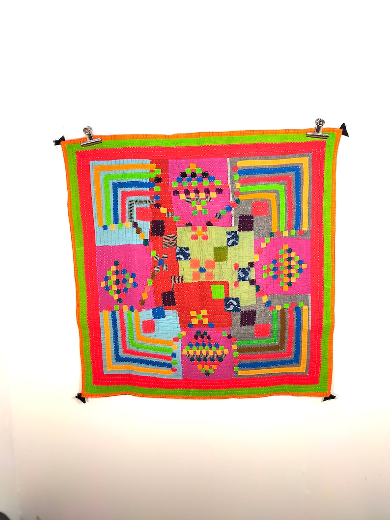 Siddi Kawandi - Patchwork Kantha Baby Quilt or Textile Art Made With ...