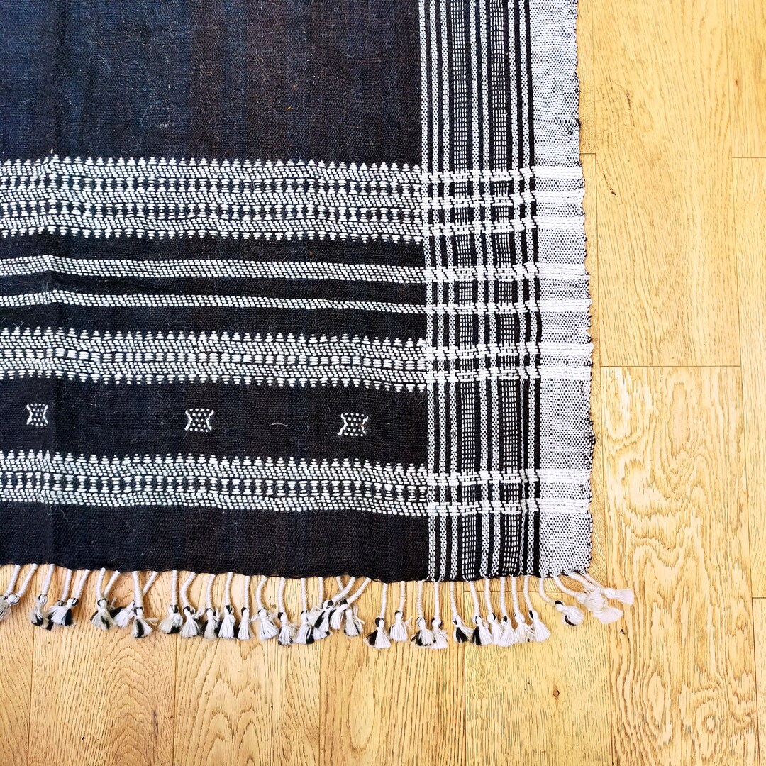 Handloom Desi Wool (indian Wool) Shawls/throws From Kutch. Dark Brown ...