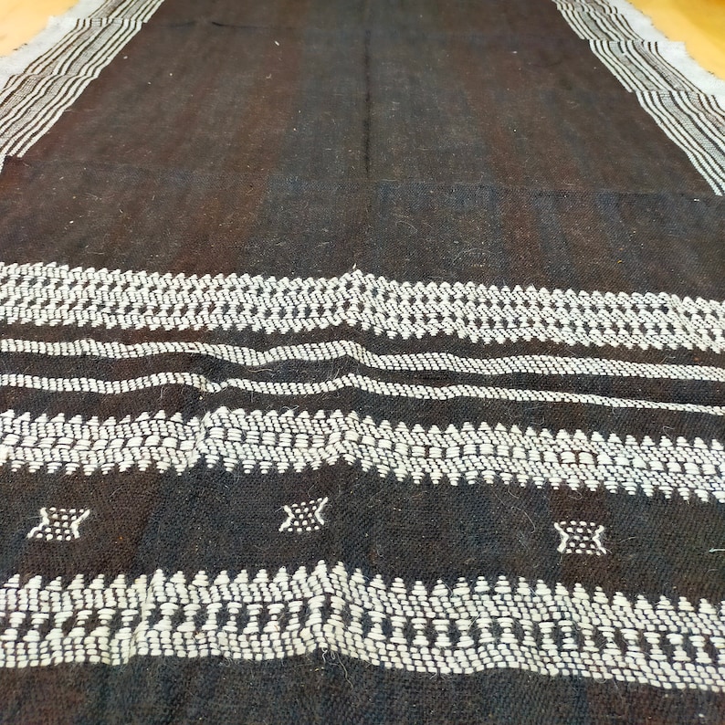 Handloom Desi Wool (indian Wool) Shawls/throws From Kutch. Dark Brown ...