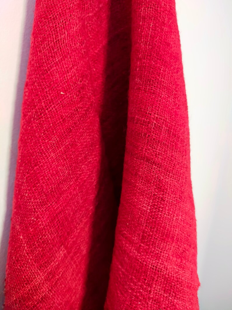 Handwoven Desi Wool (indian Wool) Red Scarf or Throw From Kutch Gujarat ...