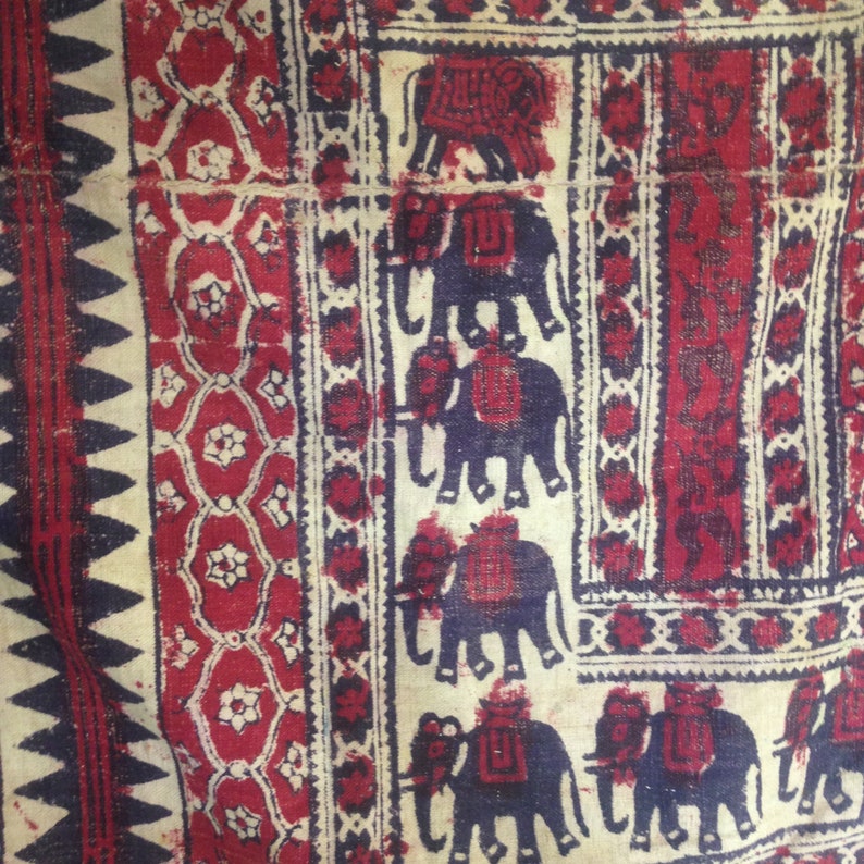 Antique Ajrakh Block Printed Wall Hanging From Kutch Gujarat - Etsy