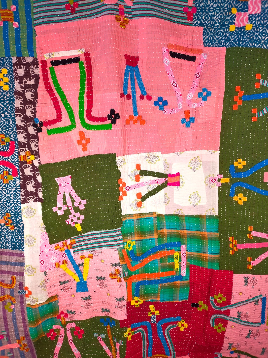 Siddi Tribal Patchwork Kawandi Quilted Blanket From India Kind - Etsy