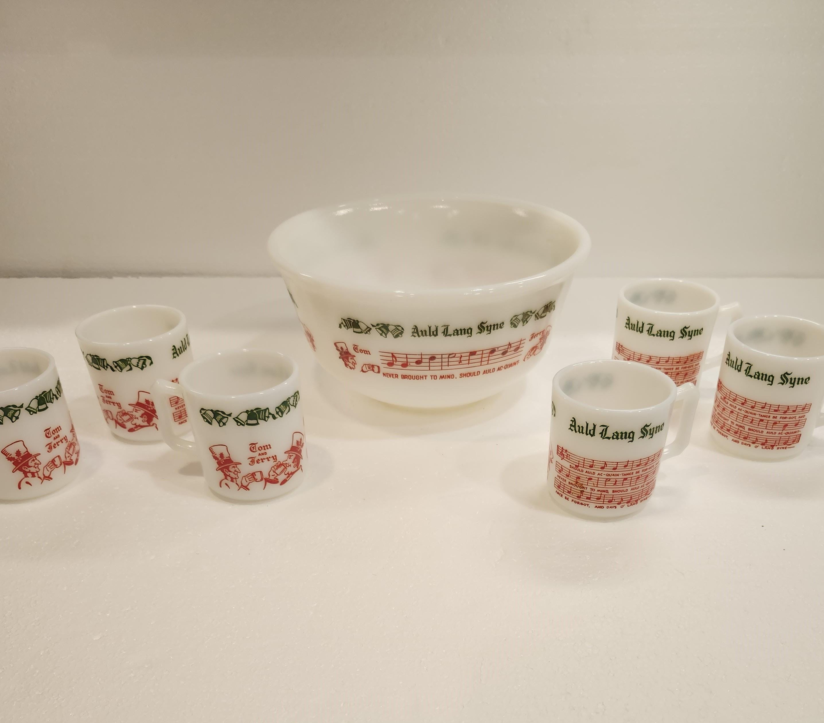 Vintage 7 Piece Set of Tom and Jerry Drink Set, Auld Lang Syne, Hazel ...