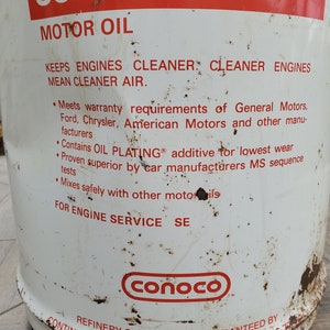 Conoco Oil Can, Conoco Super Motor Oil 5 Gallon Can, Vintage Conoco Oil ...