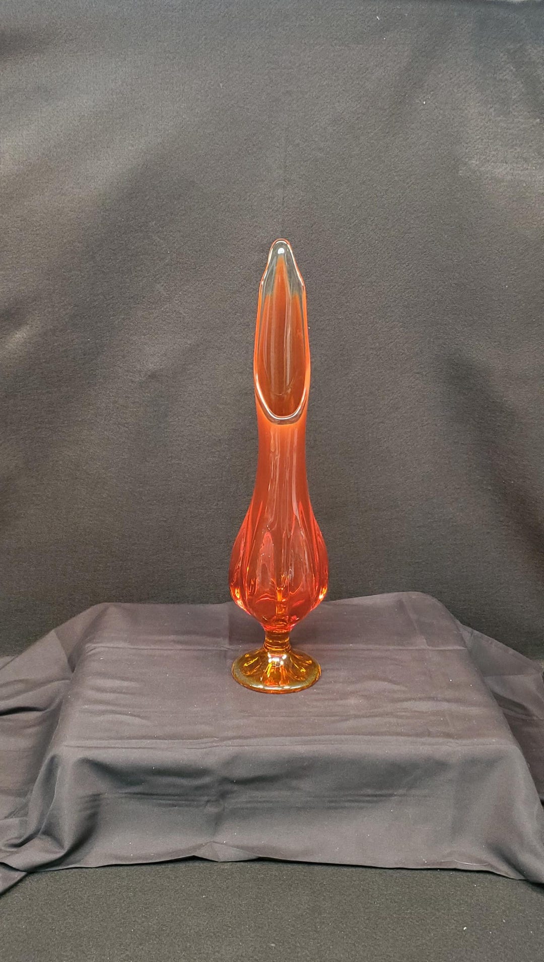 Viking Glass, Viking Epic 6 Pedestal Swung Glass Vase, Persimmon Viking ...