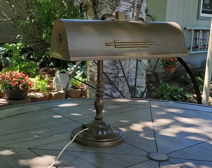 Vintage Cast and Brass Bankers Light, Vintage Cast and Brass Desk Light ...