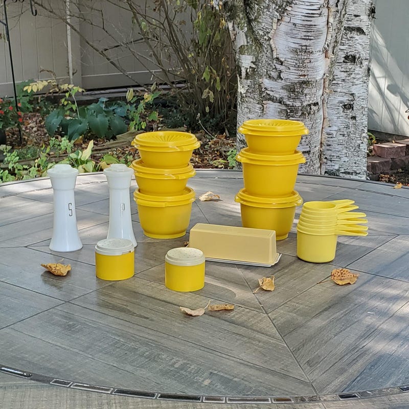Yellow Tupperware - Etsy
