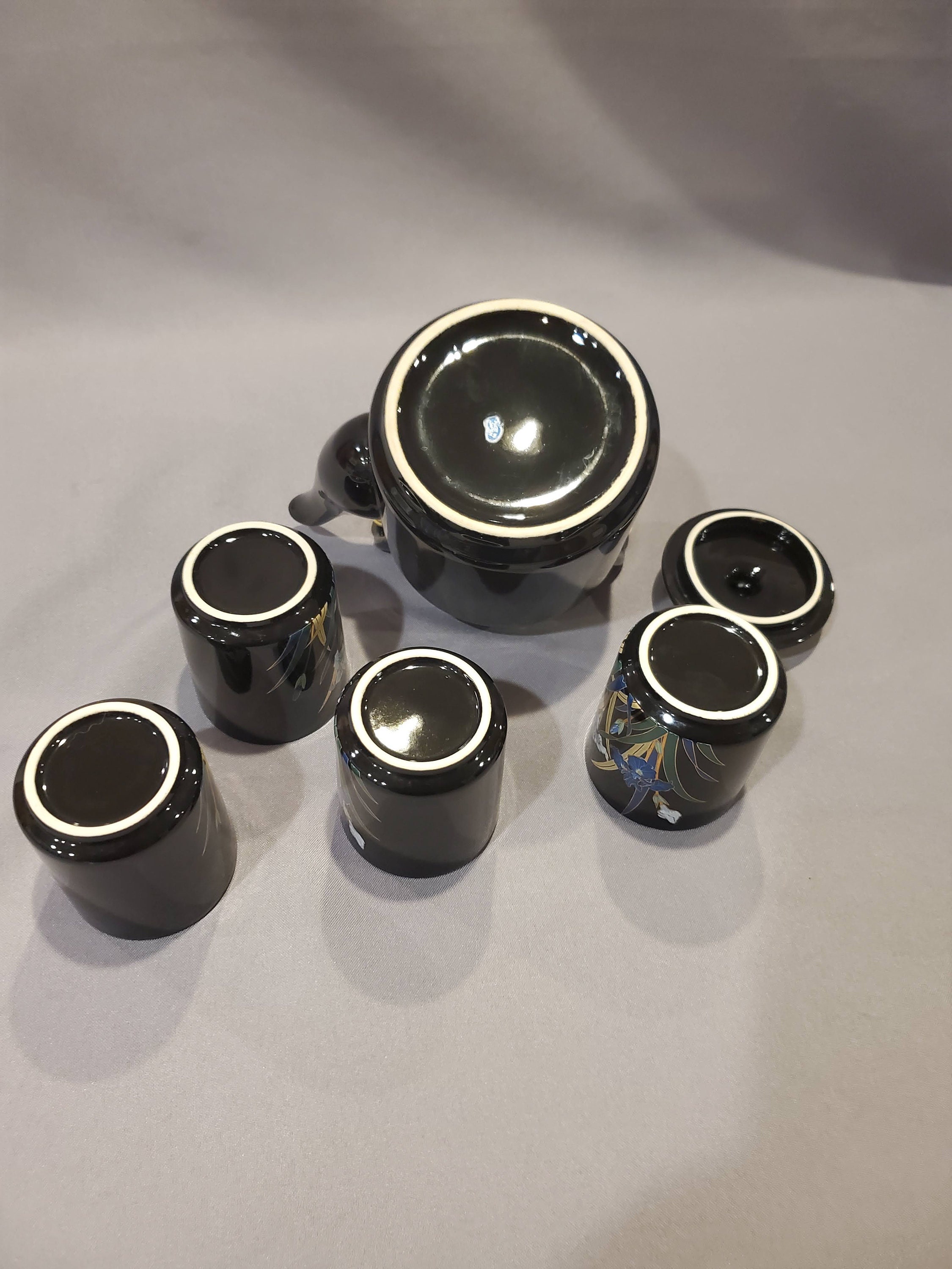 Tea Set Japan Tea Set 5 Piece Set Tea Set Wicker Handled | Etsy