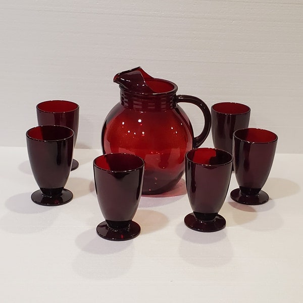 Ruby Red Glassware - Etsy