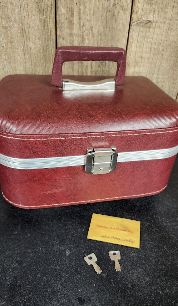 Vintage Train Case, Carry-On Suitcase, Luggage, Trave… - Gem