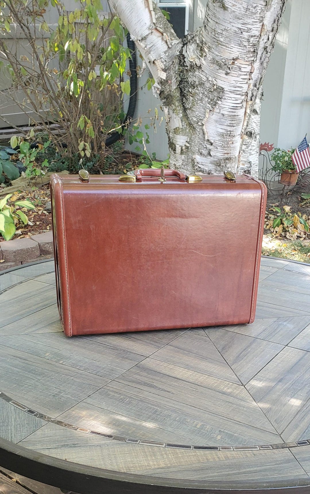 Suitcase, Vintage Samsonite Leather Suitcase, Vintage Suitcase, Vintage ...