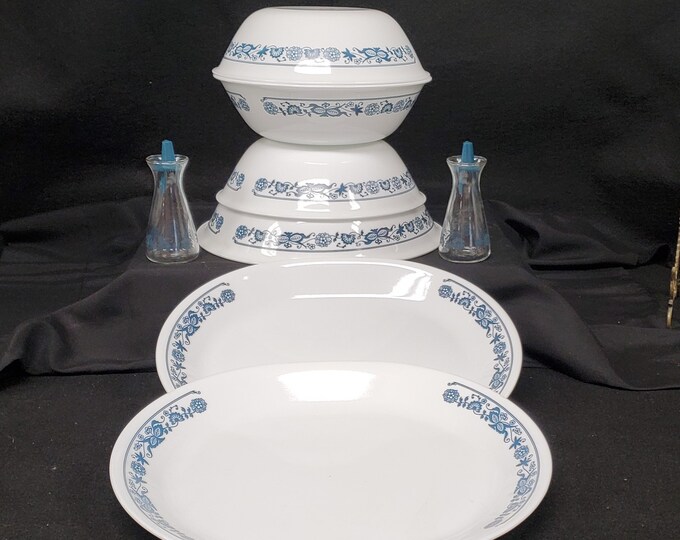 Corelle Old Town Blue Dinnerware, 8 Piece Set of Corelle Old Town Blue ...