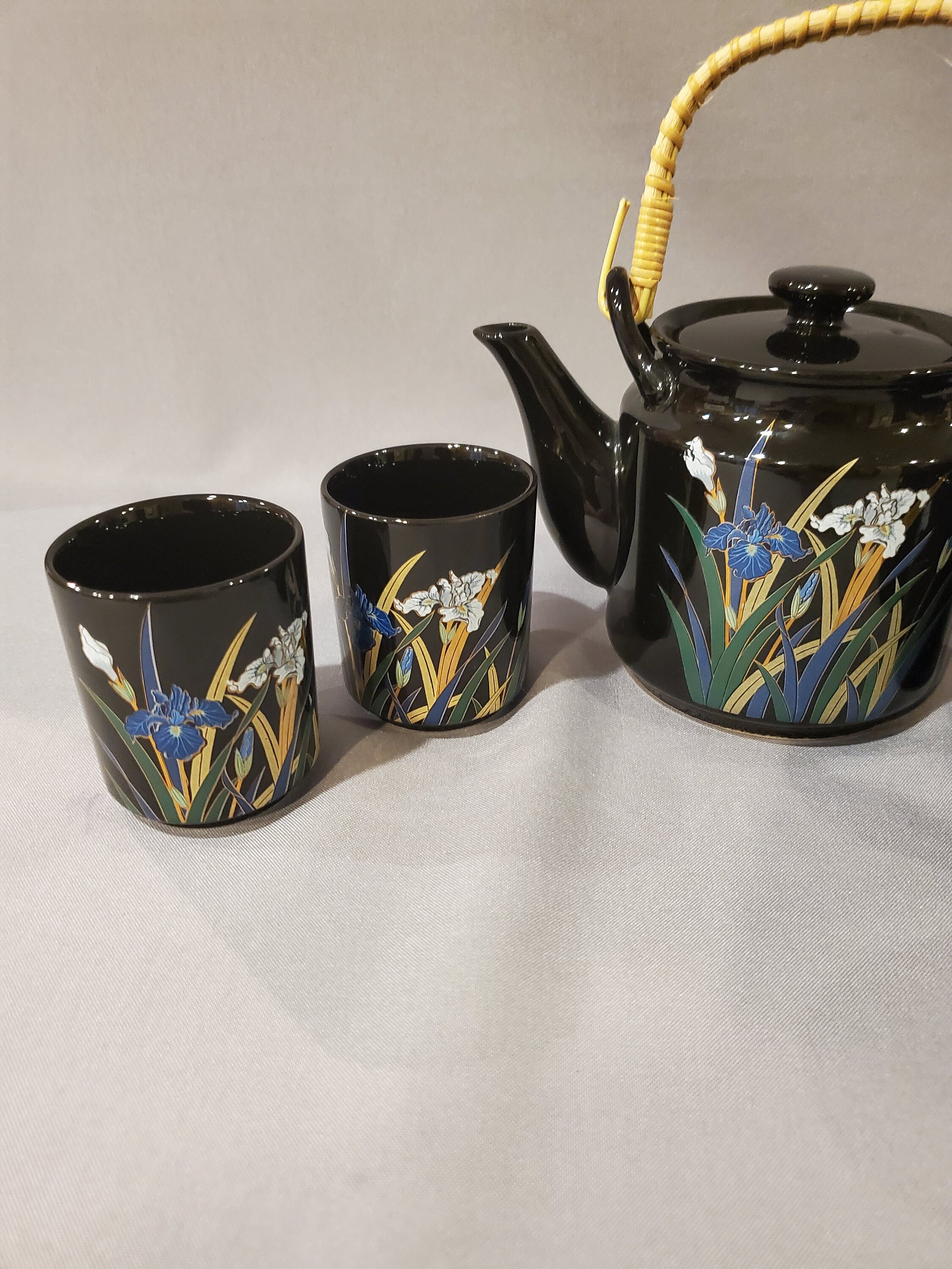 Tea Set Japan Tea Set 5 Piece Set Tea Set Wicker Handled | Etsy