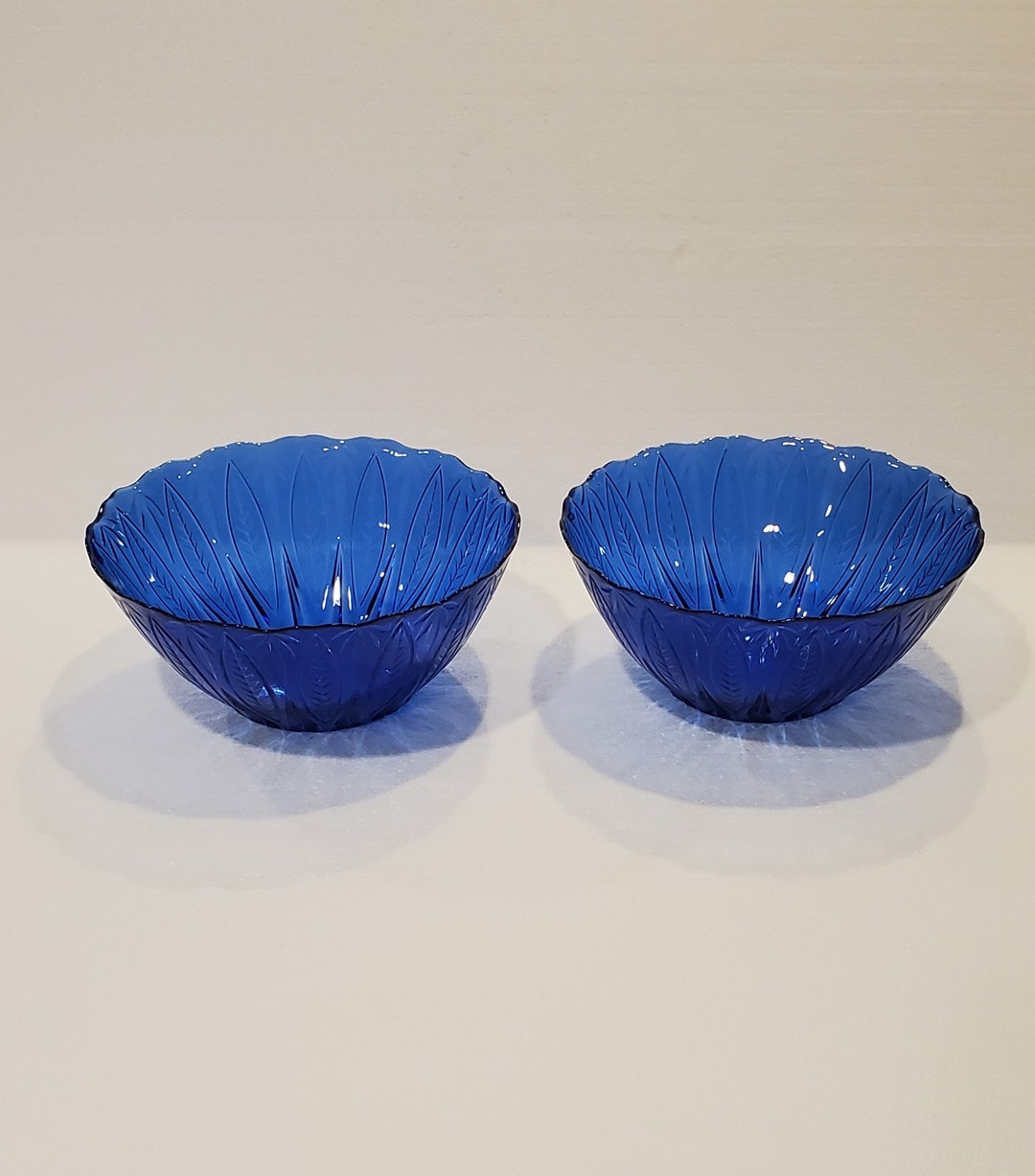 Avon Sapphire Blue Arcoroc of France, for Avon, 2 Serving Bowls ...