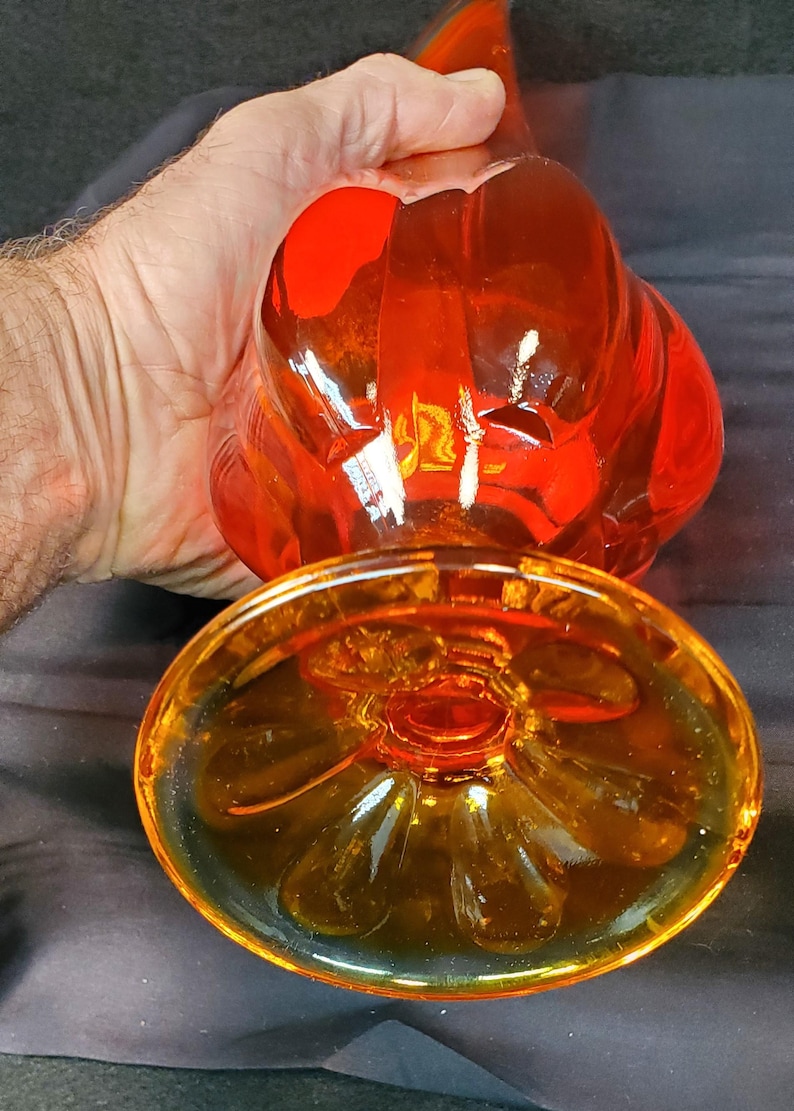 Viking Glass, Viking Epic 6 Pedestal Swung Glass Vase, Persimmon Viking ...