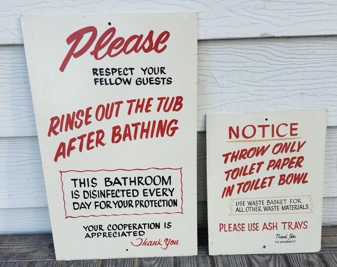Hand Painted Motel Signs,two Signs, Boarding House Signs, Humorous ...