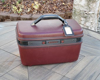 Samsonite Ice Blue Leather Train Case, Samsonite Carry On, Samsonite ...
