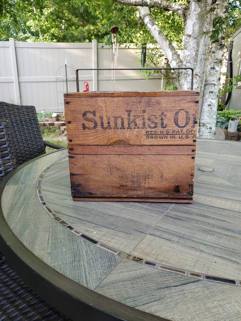 Wood Crate Sunkist Orange Box Sunkist Orange Wood Crate - Etsy