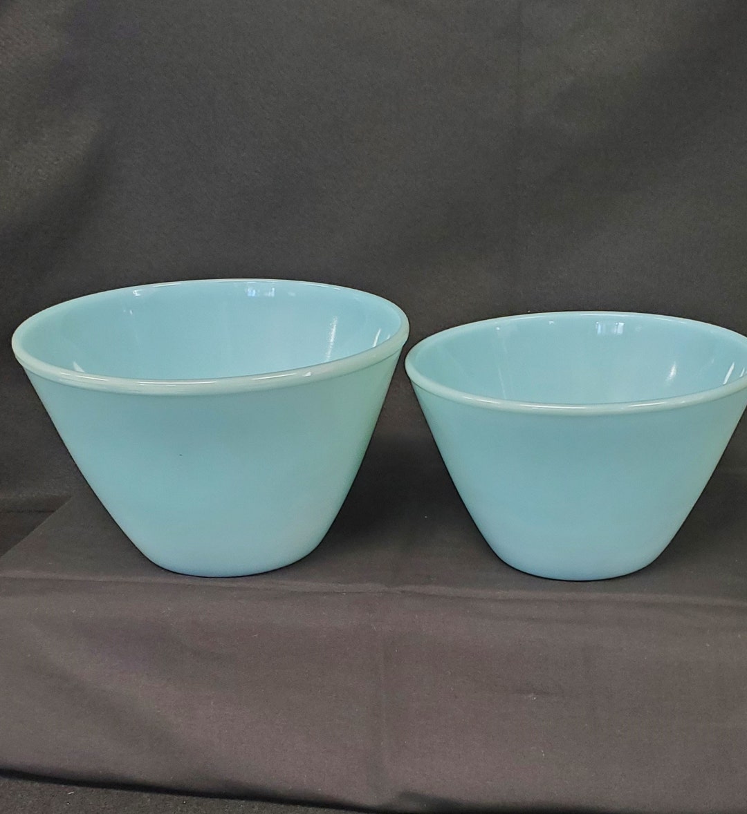 Vintage 2 Piece Set of Fire King Turquoise Blue "splash Proof" Mixing ...