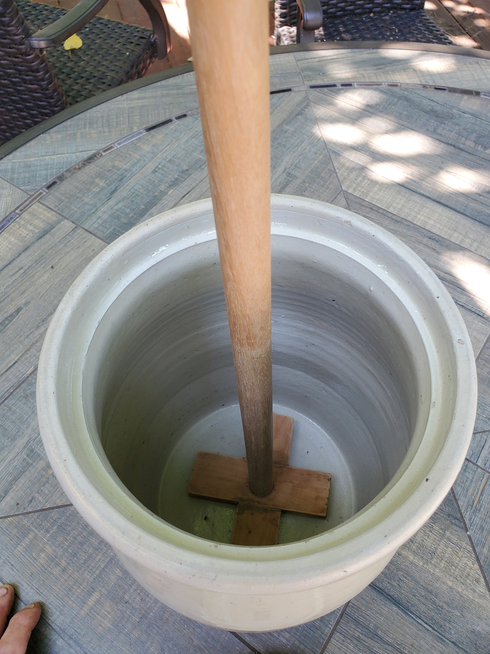 Butter Churn, Vintage Butter Churn With Lid and Wood Stomper, Antique ...