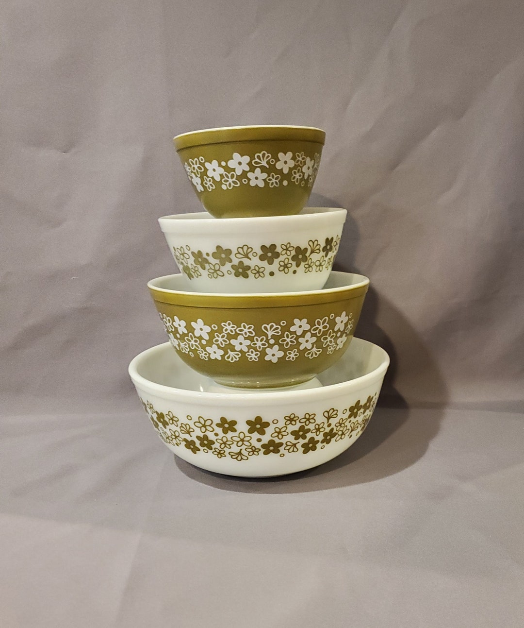 Set of 4 Pyrex Mixing Bowls, Pyrex Spring Blossom, Pyrex Crazy Daisy ...