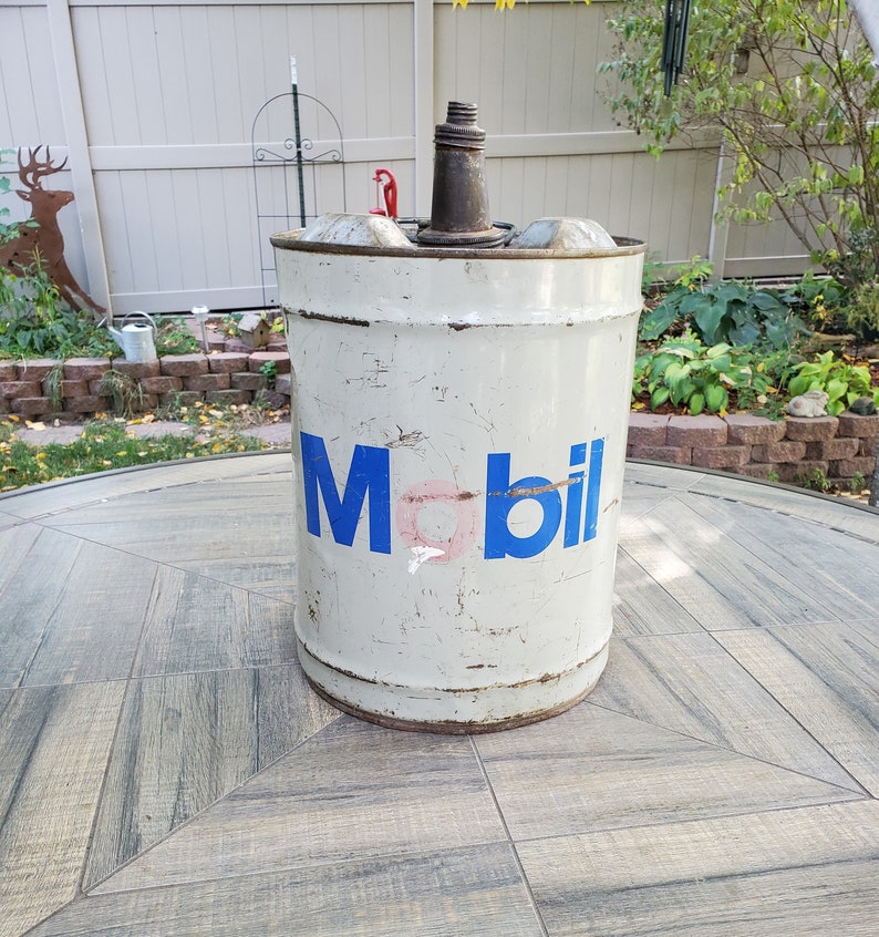 Oil Can 5 Gallon Mobil Oil Can Mobil Oil 5 Gallon Can - Etsy