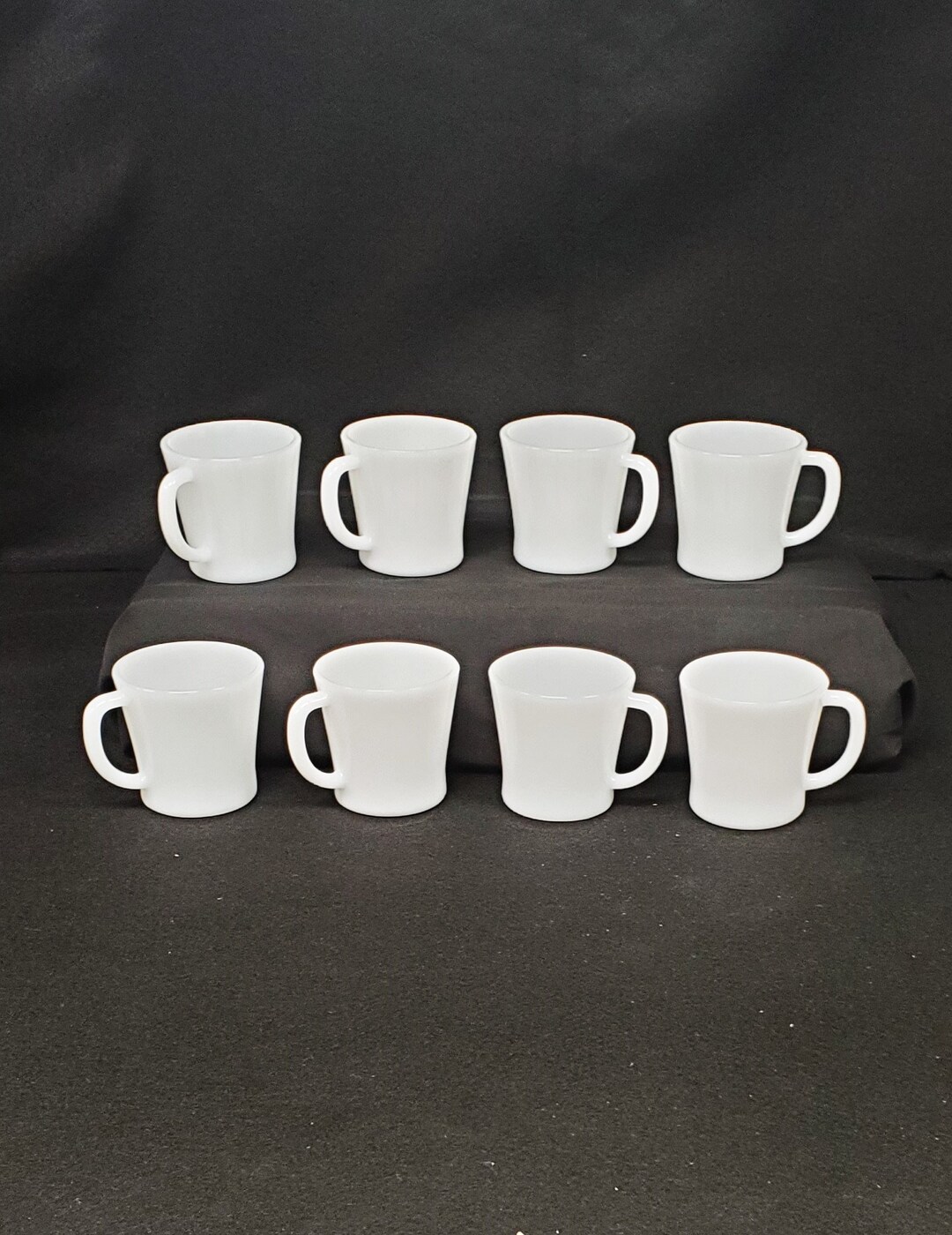 Set of 8 Vintage Glasbake Milk Glass 8 Ounce Coffee Mugs, Farmhouse ...