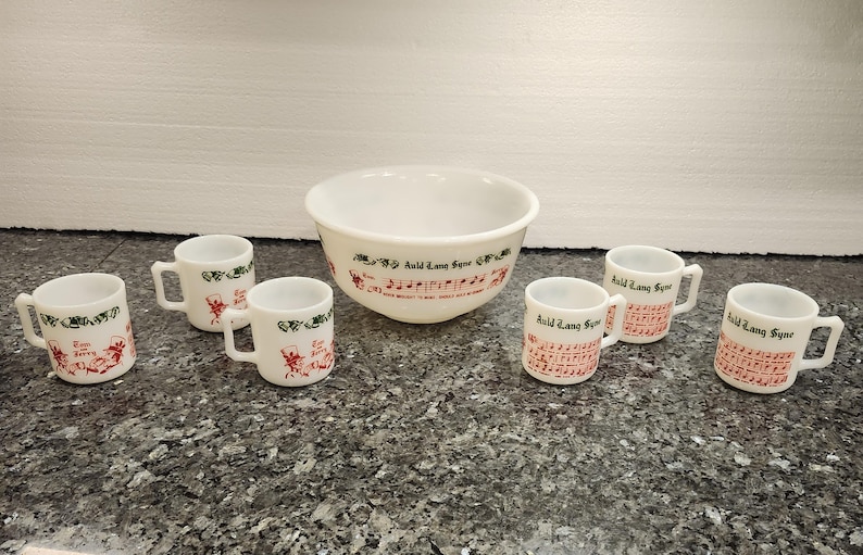 Vintage 7 Piece Set of Tom and Jerry Drink Set, Auld Lang Syne, Hazel ...