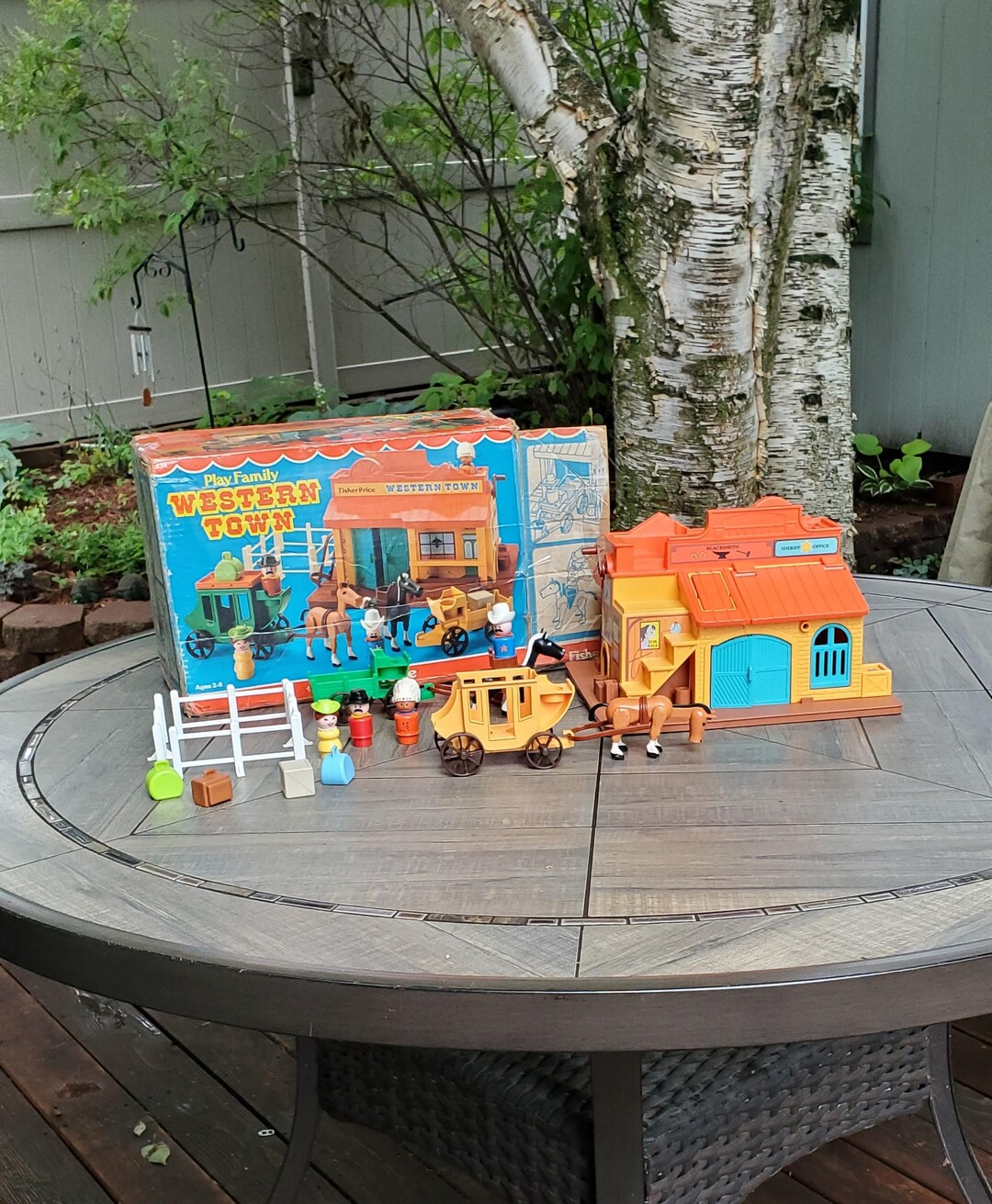 Vintage Fisher Price Western Town Play Set, 1982 Fisher Price Western ...