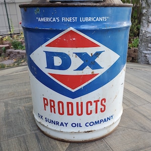 Oil Can, DX Oil Can, DX Sunray Oil Company, 5 Gallon DX Oil Can ...