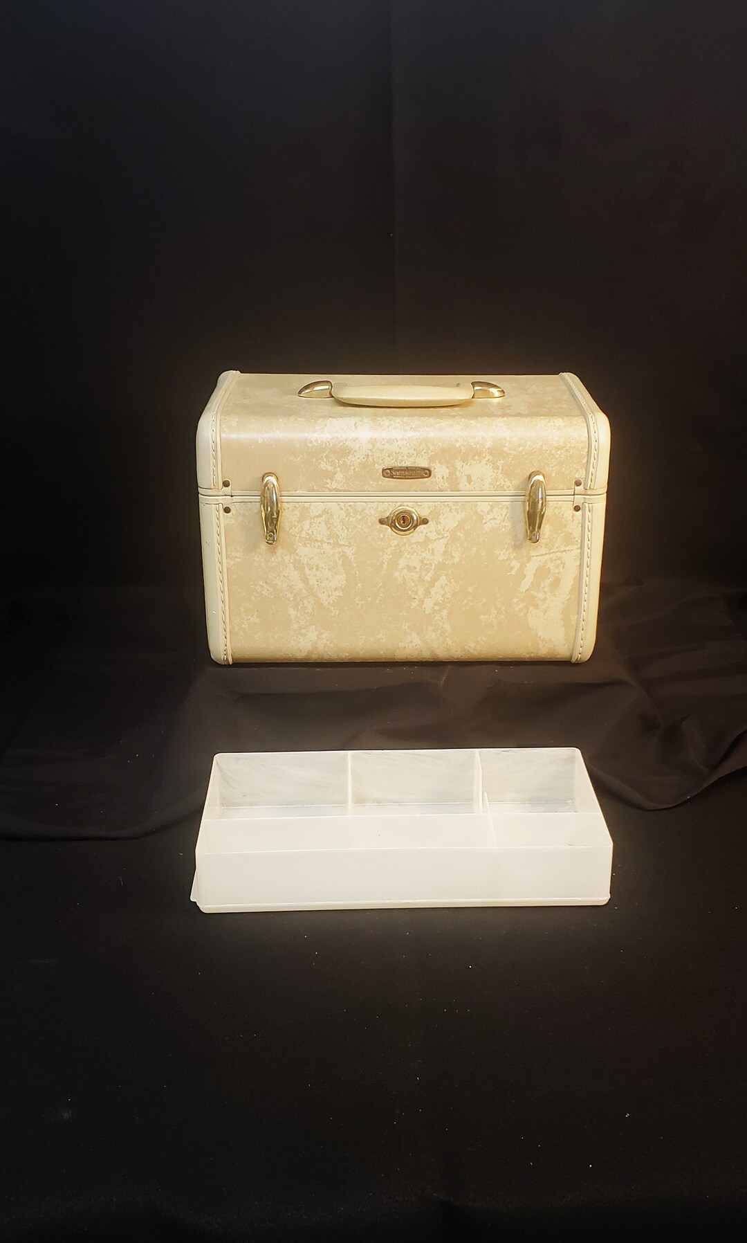 Samsonite Cream Leather Train Case, Samsonite Carry On, Samsonite Train ...