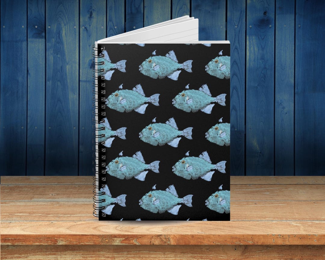 Spiral Notebook With Fish Print ~ Marine Life Journal ~ Fisherman Gift ...