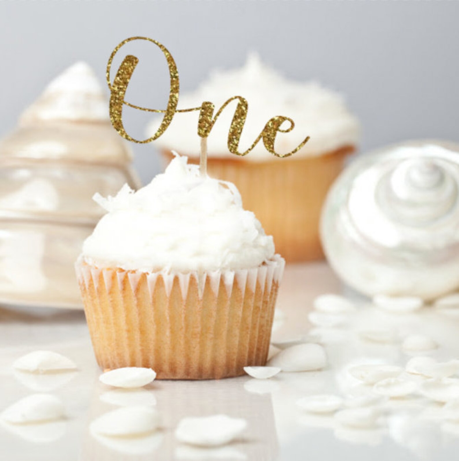 One Cupcake Toppers One Food Picks 1 Cupcake Toppers First | Etsy