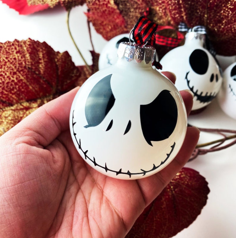 Jack Skellington Ornament Set 4 Glass the Nightmare Before | Etsy