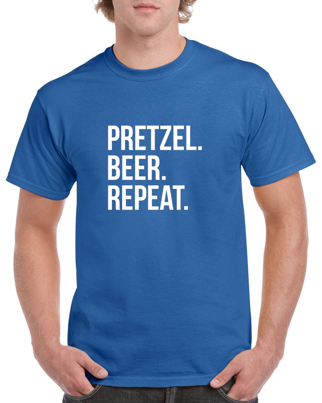 Pretzel Beer Repeat Shirt- Tailgate Tshirt- Football or Baseball Tshirt ...