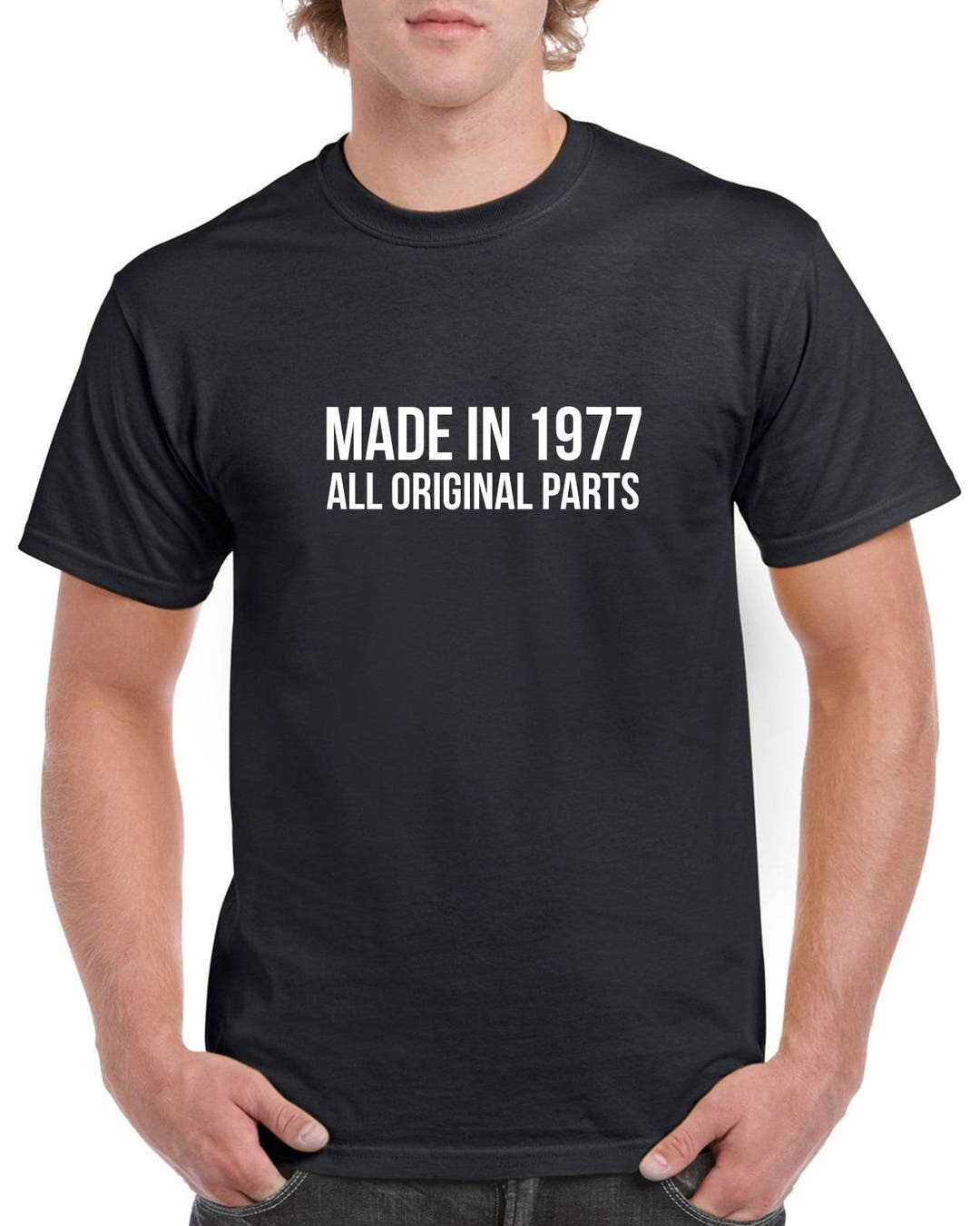 Made in 1977 All Original Parts Shirt- 46th Birthday Tshirt- Funny 46th ...