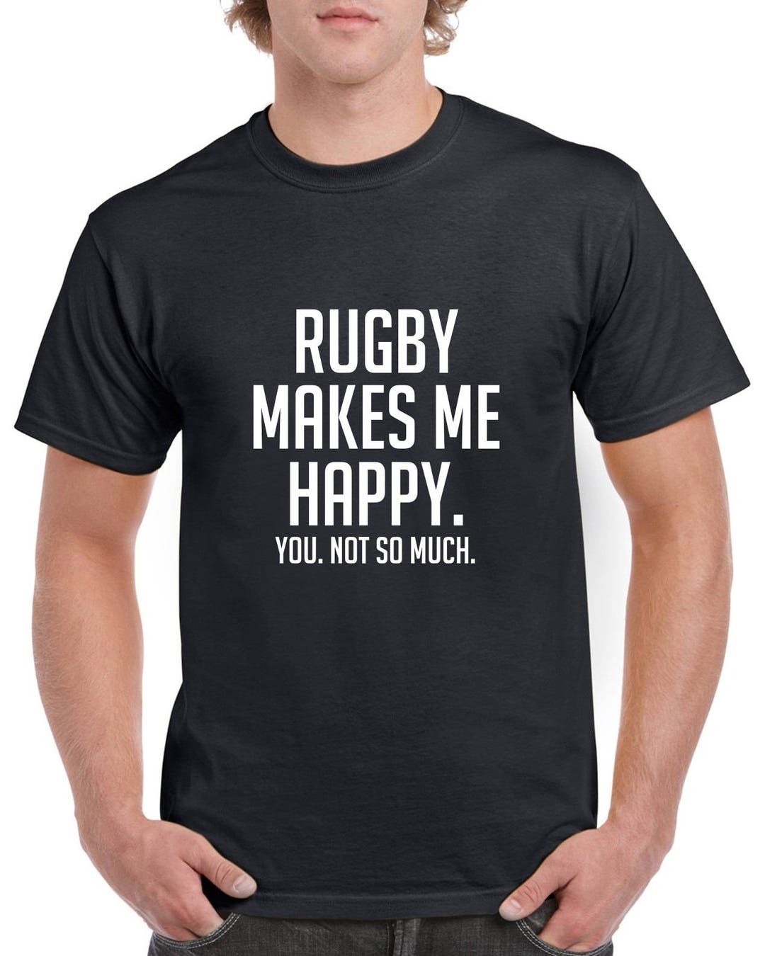 Rugby Makes Me Happy Shirt- Funny Rugby Tshirt- Rugby Gift- Christmas ...
