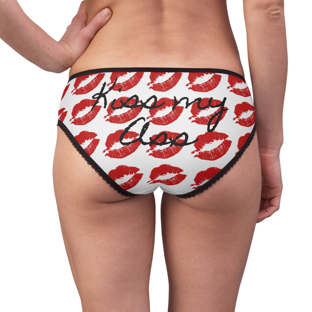 Womens Sarcastic Panty Kiss My Ass Etsy