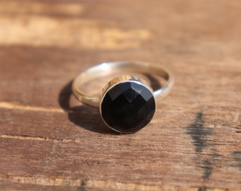 Black stone ring | Etsy
