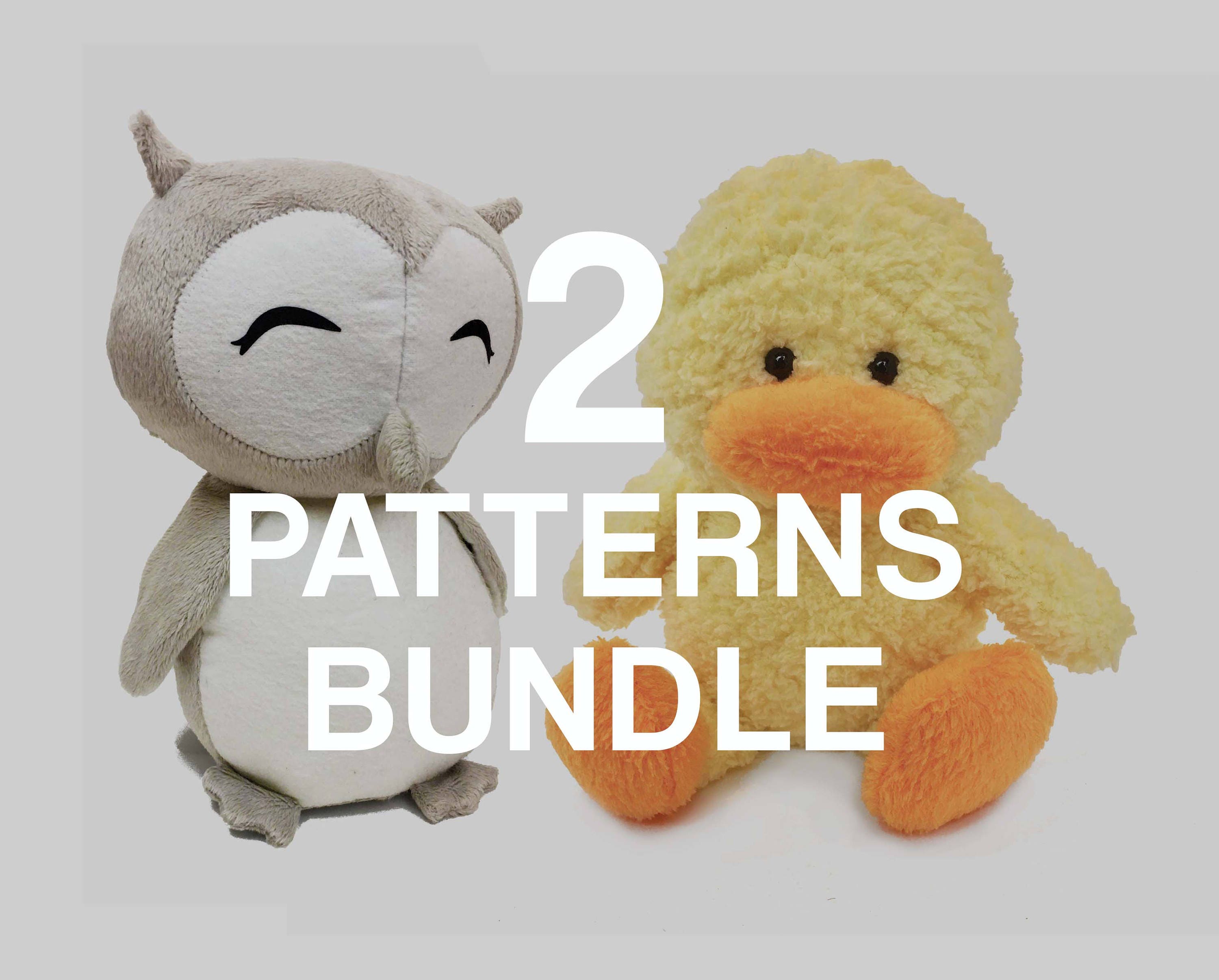 Stuffed Animal Sewing Patterns | Owl and Duck PDF Instant Download ...