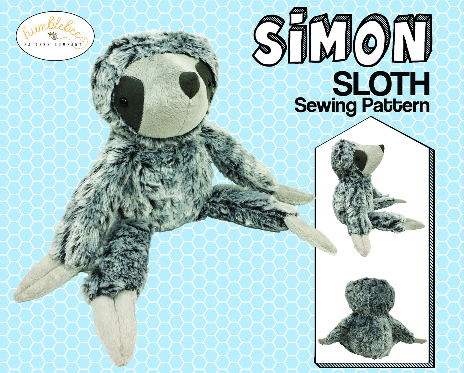 Sloth Toy Sewing Pattern Stuffed Animal Pattern Two-toed | Etsy