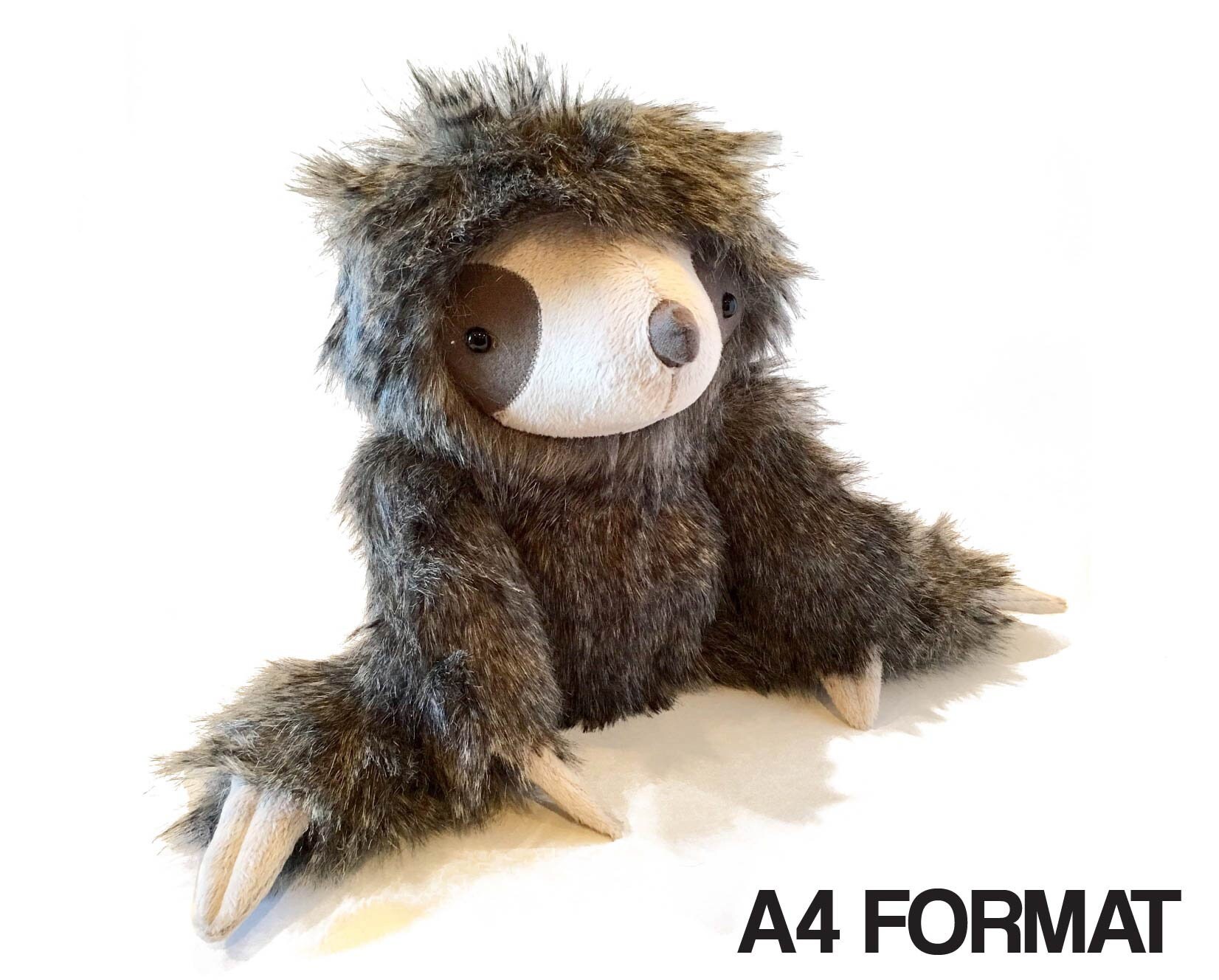 A4 Sloth Toy Sewing Pattern | Stuffed Animal Pattern | Two-toed Sloth ...