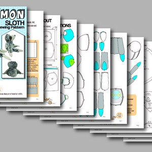 A4 Sloth Toy Sewing Pattern | Stuffed Animal Pattern | Two-toed Sloth ...