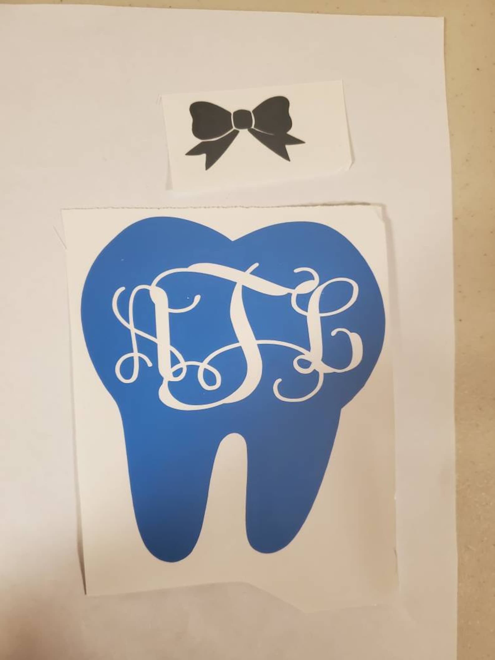 Tooth Monogram Iron on Decal Dental Hygienist Dental | Etsy