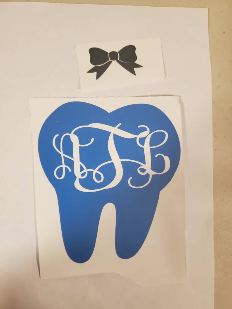 Tooth Monogram Iron on Decal Dental Hygienist Dental | Etsy