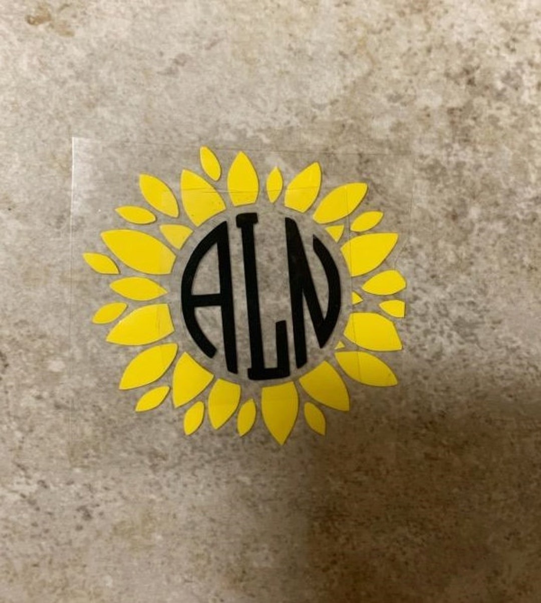 Sunflower Monogram Shirt Decal Sunflower Shirt Transfer - Etsy