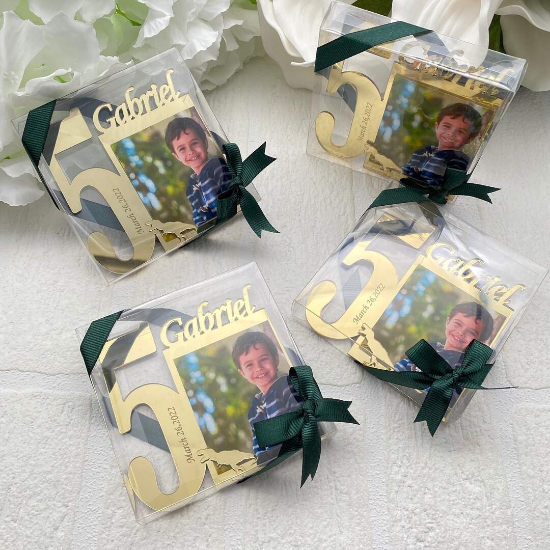 5th Age Birthday Photo Frame, Fifth Birthday Party Favor, Personalized ...