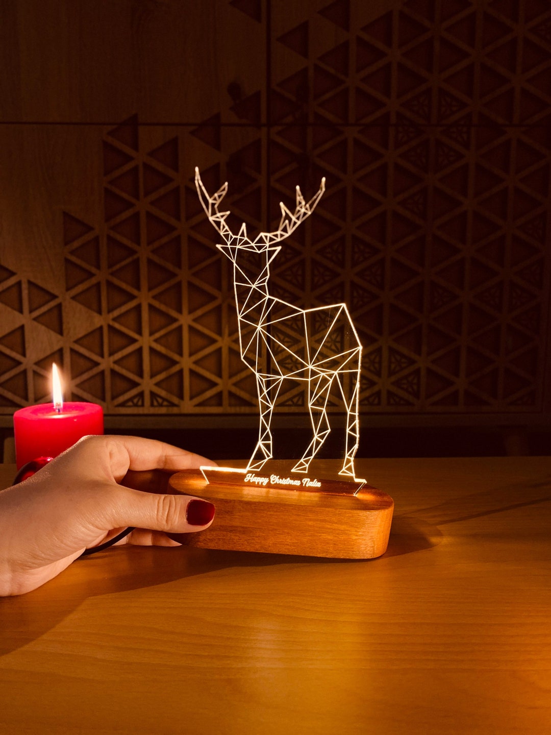 Reindeer Lamp for Christmas Gifts, Reindeer Light, Acrylic Led Lamp ...
